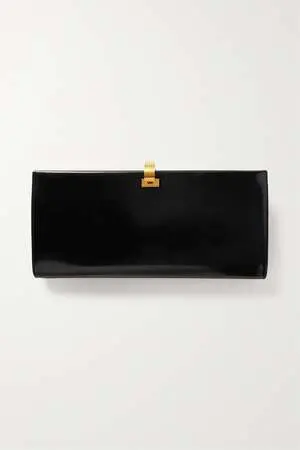 Saint Laurent Daria Patent-leather Clutch - Black