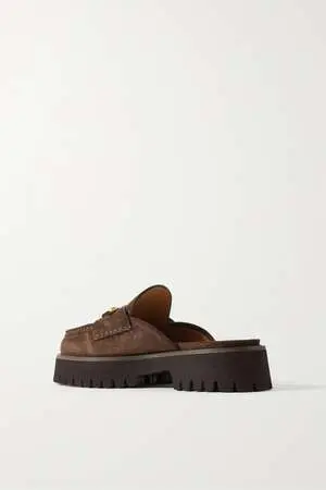 Gucci Sylke Horsebit-detailed Suede Mules