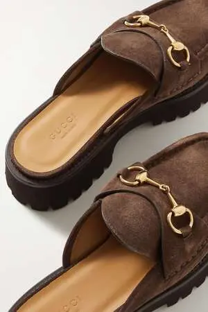 Gucci Sylke Horsebit-detailed Suede Mules