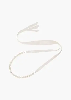 JENNIFER BEHR Ribbon Tie - Cream Pearl