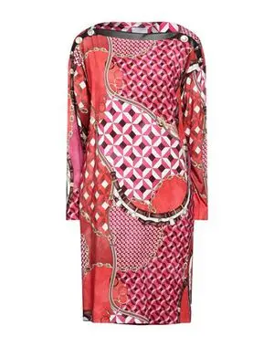 CLIPS MORE Geometric Print Long Sleeve Mini Dress