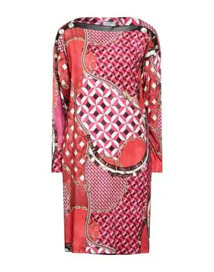 CLIPS MORE Geometric Print Long Sleeve Mini Dress