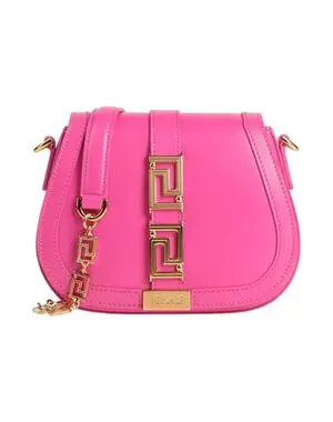 Versace Versace Leather Cross Body Bag With Gold Tone Medusa Hardware Fuchsia
