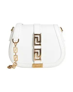 Versace Leather Cross-Body Flap Bag White