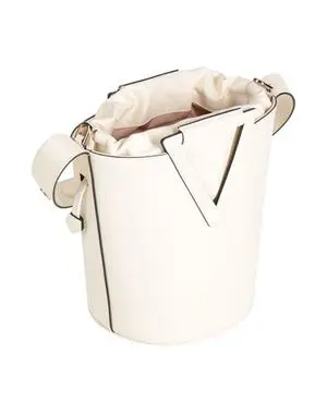 ROGER VIVIER Leather Cross-body Bucket Bag - White