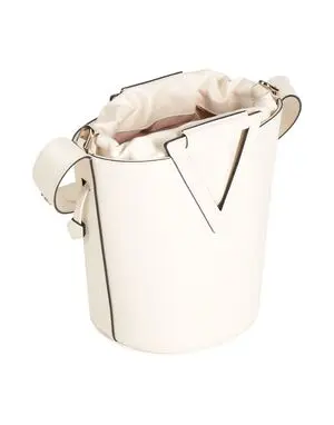 ROGER VIVIER Leather Cross-body Bucket Bag - White