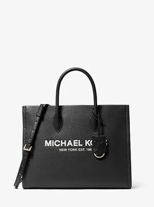 Michael Kors Mirella Pebbled Leather Tote Bag - Black