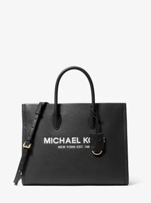 Michael Kors Mirella Pebbled Leather Tote Bag - Black