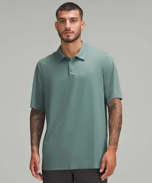 Lululemon Logo Sport Polo Short Sleeve Medium Forest