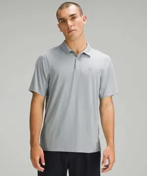 Lululemon Logo Sport Polo Short Sleeve Rhino Grey
