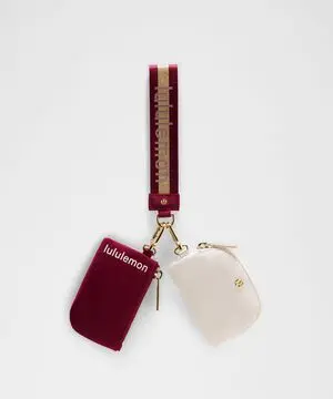 Lululemon Dual Pouch Wristlet Deep Luxe/gold/bone