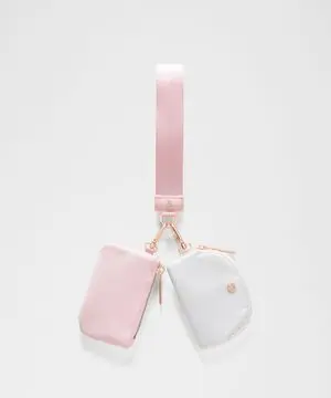 Lululemon Dual Pouch Wristlet Pink Pearl/white/rose Gold