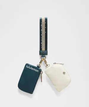 Lululemon Dual Pouch Wristlet Warp Teal/gold/bone