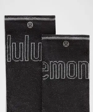 Lululemon Macropillow Crew Running Socks - Black/silver Drop