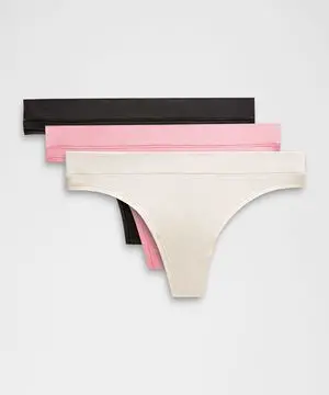 Lululemon Underease Mid-rise Thong Underwear Bone