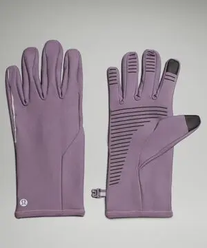 Lululemon Lululemon Fast And Free Fleece Running Gloves Purple Ash/black
