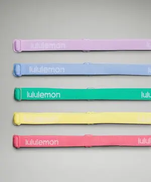 Lululemon Skinny Adjustable Headbands Sakura Pink/beaming Yellow/paradise Green/sinatra Blue/purple Cosmos