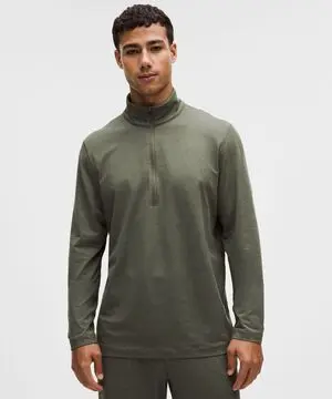 Lululemon Soft Jersey Half Zip - Heathered Army Green/heathered Willow Leaf