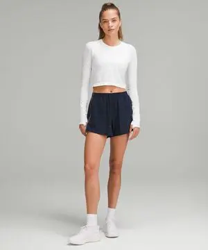 Lululemon Swiftly Tech Cropped Long-sleeve Shirt - White