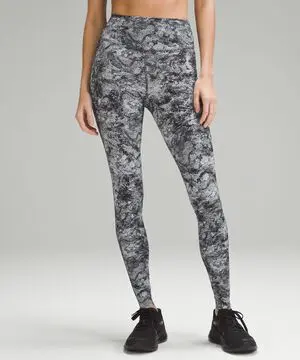Lululemon Fast And Free High-Rise 28" Tights Dissolved Cloudscape Grey Multi