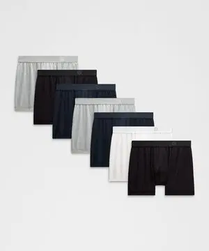 Lululemon Always In Motion Boxer 5 - Black/black/true Navy/true Navy/white/heathered Silver Drop/heathered Silver Drop