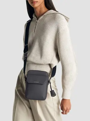MAISON DE SABRE Leather Messenger Bag - Graphite Grey