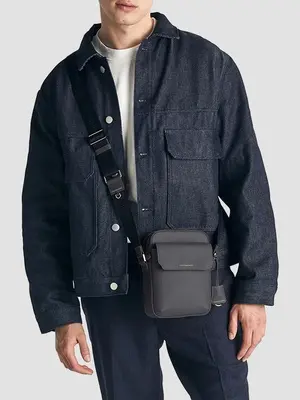 MAISON DE SABRE Leather Messenger Bag - Graphite Grey