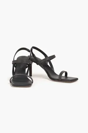 Brunello Cucinelli Embellished Leather Slingback Sandals