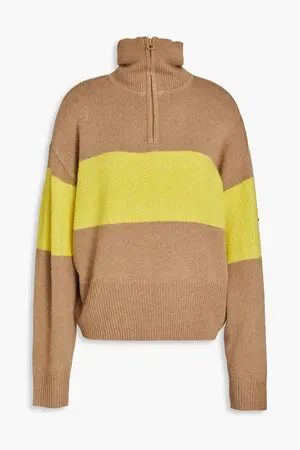 Goldbergh Jules Two-tone Knitted Half-zip Sweater
