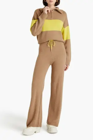 Goldbergh Jules Two-tone Knitted Half-zip Sweater