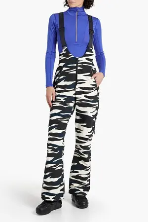 HOLDEN Zipdetailed Zebraprint Shell Ski Salopettes