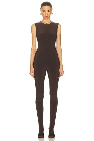 Norma Kamali Sleeveless Catsuit - Chocolate