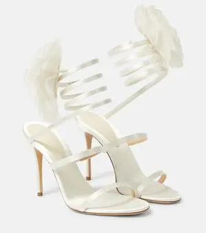 Magda Butrym Floral Appliqué Sandals - White