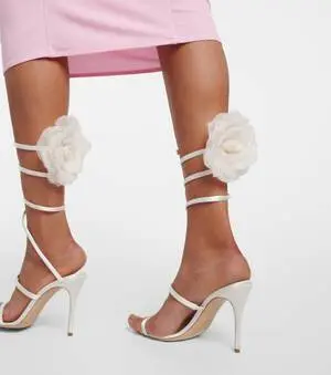 Magda Butrym Floral Appliqué Sandals - White