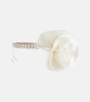 Magda Butrym Floral-appliqué Crystal-embellished Choker - Silver