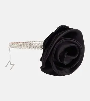 Magda Butrym Floral-appliqué Crystal-embellished Choker - Silver