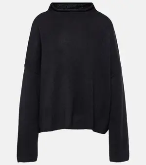 LISA YANG Sandy Cashmere Mockneck Sweater - Black