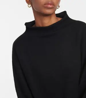 LISA YANG Sandy Cashmere Mockneck Sweater - Black