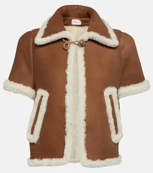 Magda Butrym Shearling-lined Suede Jacket - Brown