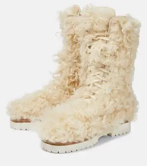 Magda Butrym Shearling Lace-up Boots