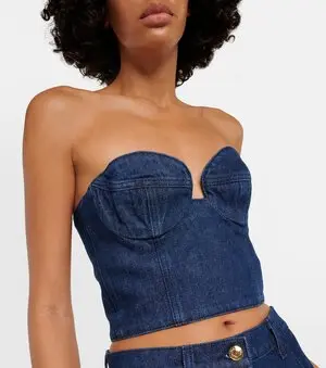 Magda Butrym Denim Bustier Top