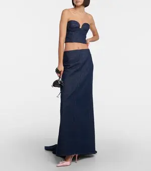 Magda Butrym Denim Bustier Top