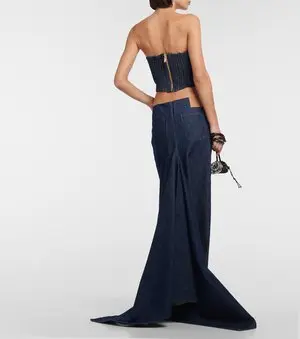 Magda Butrym Denim Bustier Top