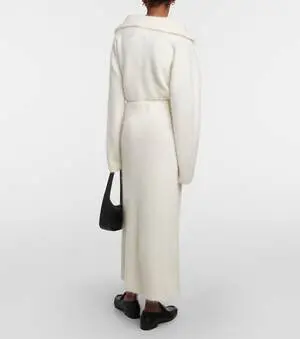 LISA YANG Asta Brushed Cashmere Midi Skirt - Neutrals