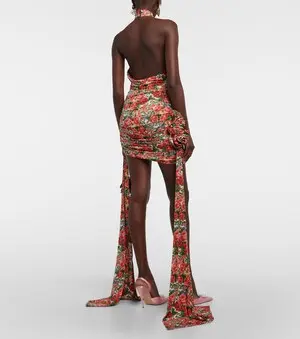 Magda Butrym Floral Draped Miniskirt