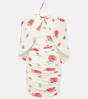 Magda Butrym Floral-appliqué Ruched Minidress - Multicoloured