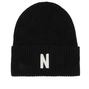 Norse Projects N Logo Beanie - Black