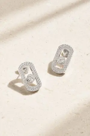 Messika Move Citizen 18-karat White Diamond Earrings - Gold