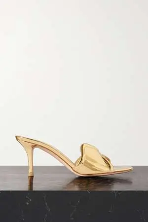 GIANVITO ROSSI Lucrezia 70 Mirrored-leather Mules - Gold