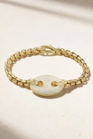 JENNA BLAKE 18-karat Diamond Mariner Link Bracelet - Gold